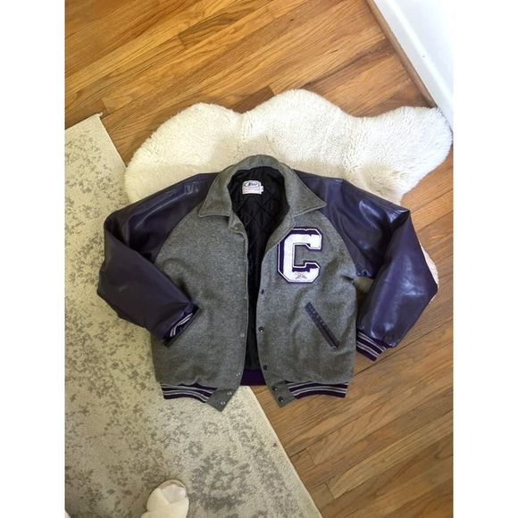Neff | Jackets & Coats | Vintage Neff Leather Wool Varsity Jacket Size ...